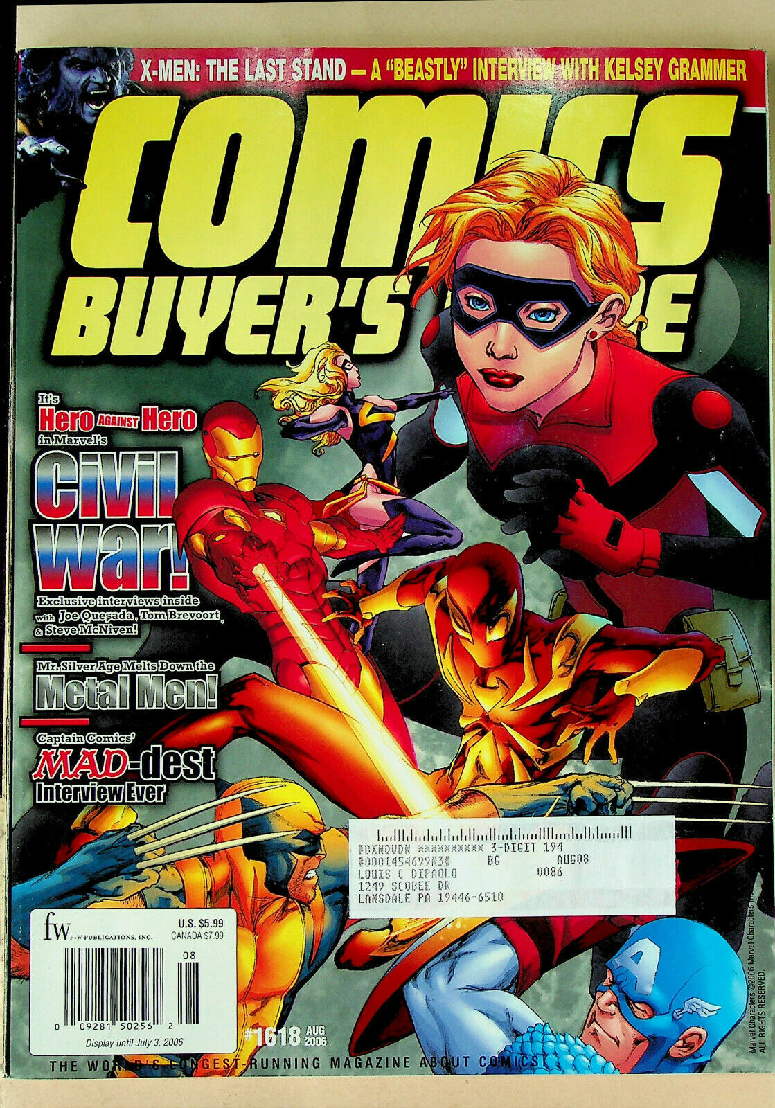 Comic Buyer's Guide #1619 Aug 2006 - Krause Publications | Comic ...