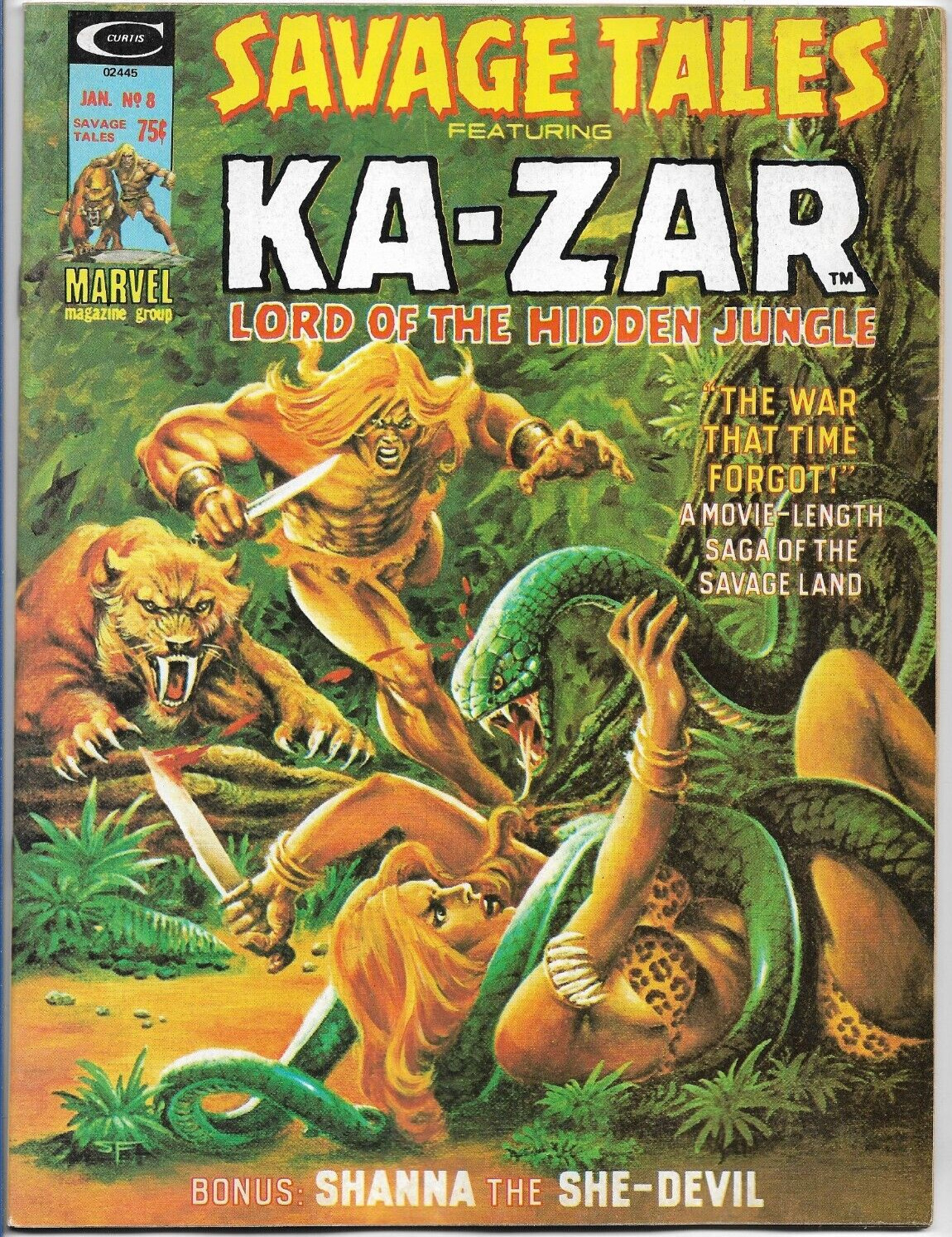 Savage Tales#8 FN/VF 1975 "Ka-Zar" Marvel Bronze AGE Magazine | Comic ...