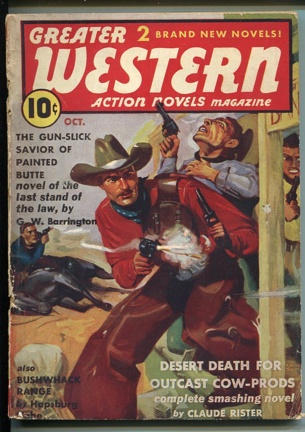 PULP: Greater Western #6 10/1939-gunfight cover-Wild Bill Hickok ...