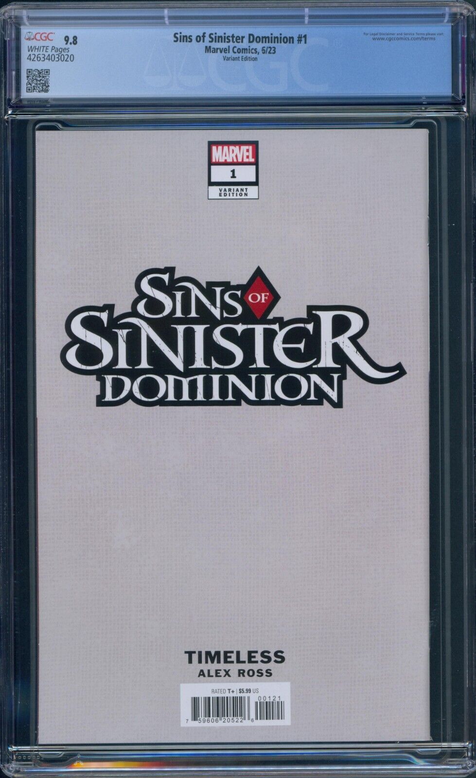 Sins of Sinister Dominion #1 CGC 9.8 Alex Ross Timeless Apocalypse ...