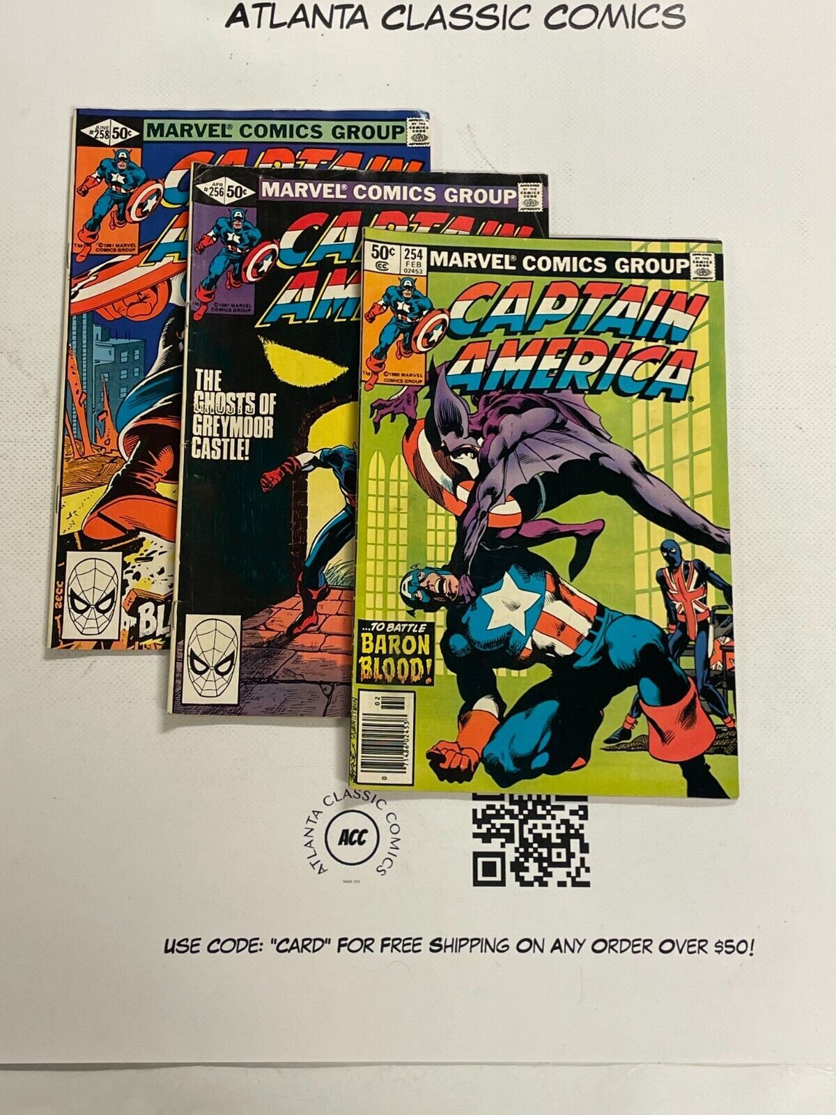 3 Captain America Marvel Comic Books #254 256 Hulk Thor Avengers 47 MT1 ...