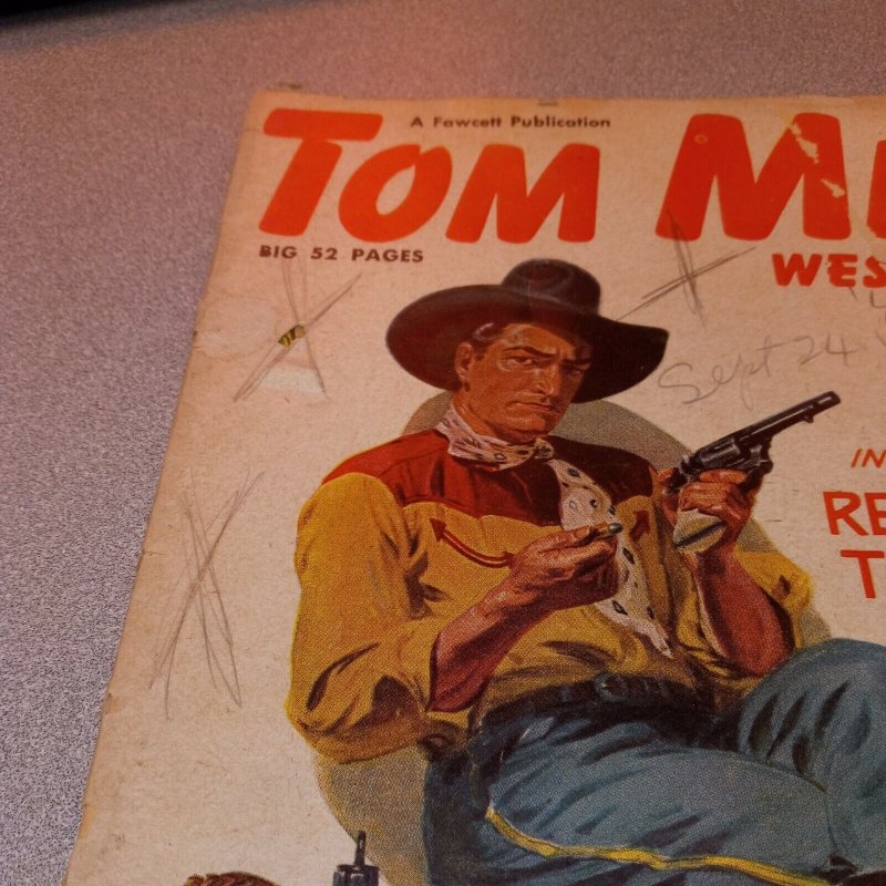 Tom Mix Western #23 fawcett comics 1949 golden age precode two six gun ...