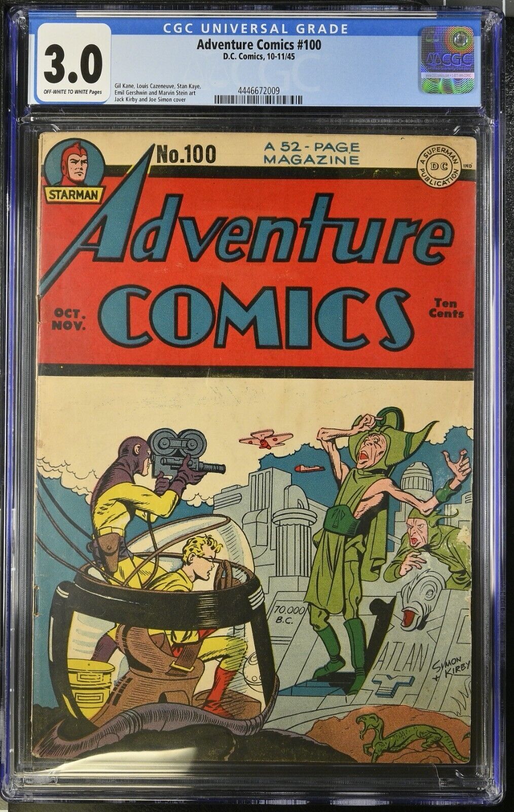 (1945) Adventure Comics #100 CGC 3.0! Rare Golden Age! Jack Kirby Art ...