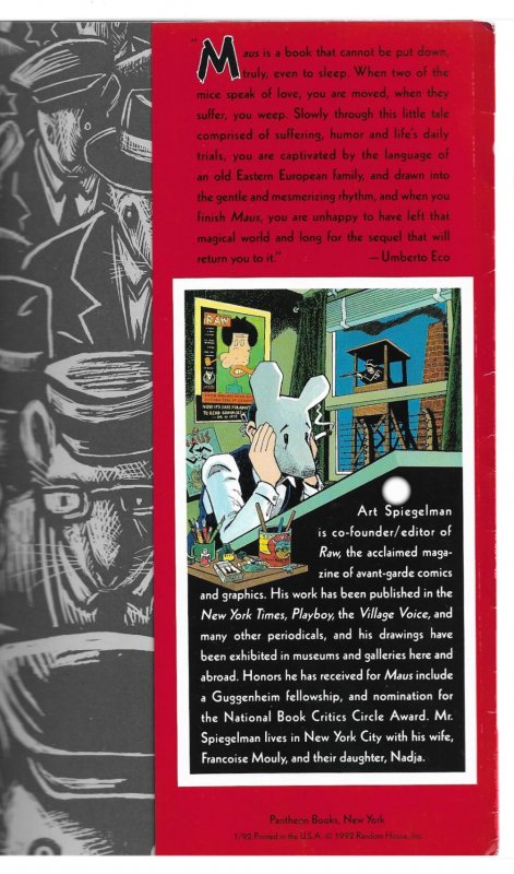 MAUS (1986) 7.5 VF- Art Spiegelmans Acclaimed Graphic Novel of NAZI ...