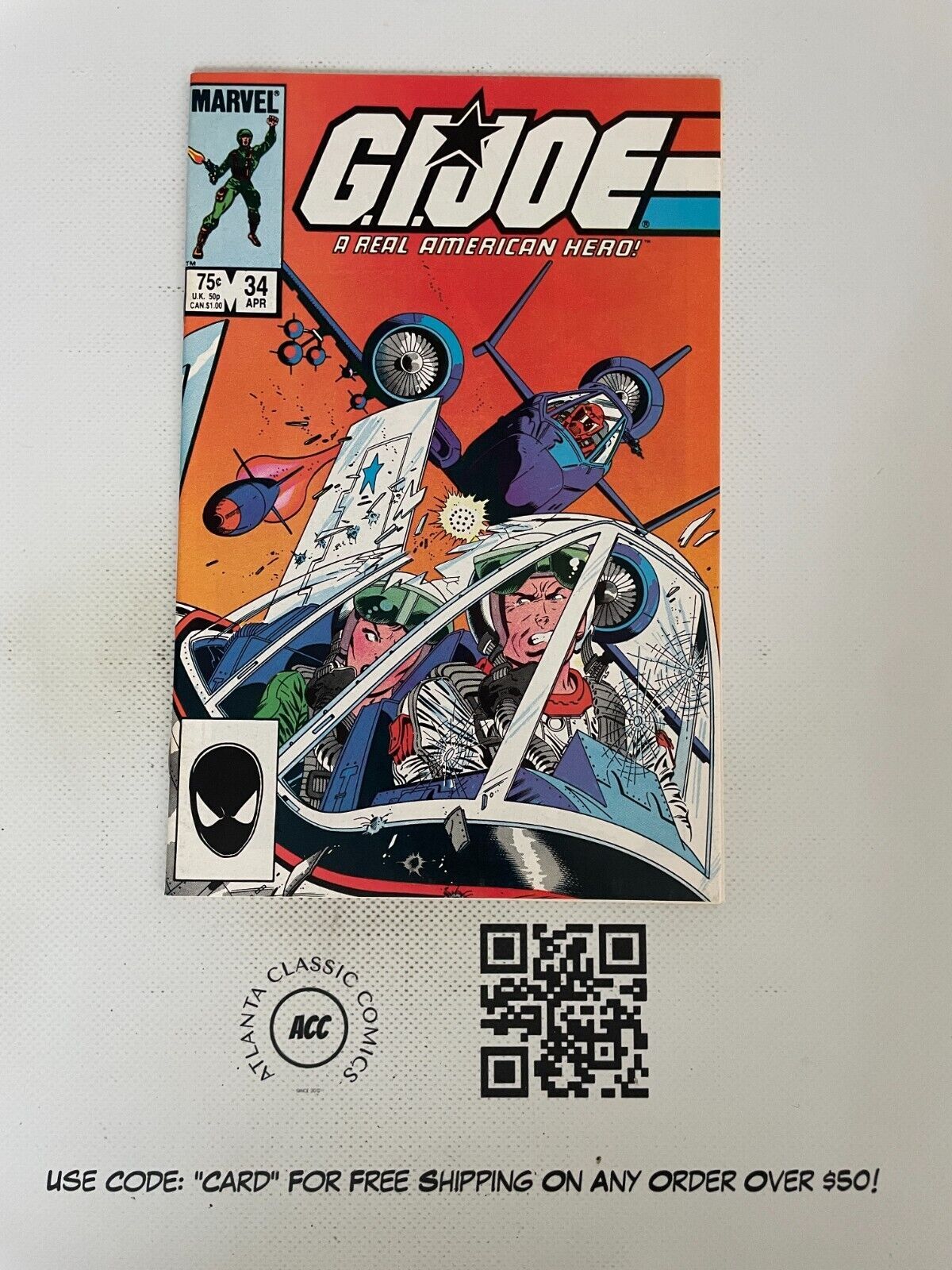 G.I. Joe # 34 NM Marvel Comic Book Duke Snake Eyes Cobra Duke Shadow 13 ...