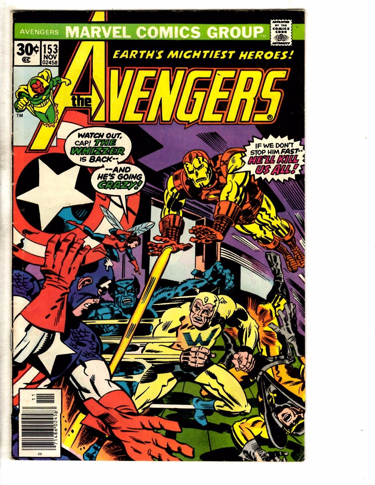 3 Avengers Marvel Comic Books # 151 152 153 Wasp Vision Iron Man Hulk ...