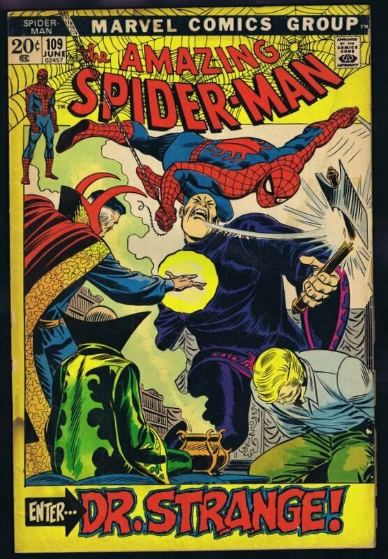Amazing Spiderman #109 ORIGINAL Vintage 1972 Marvel Comics Dr Strange ...