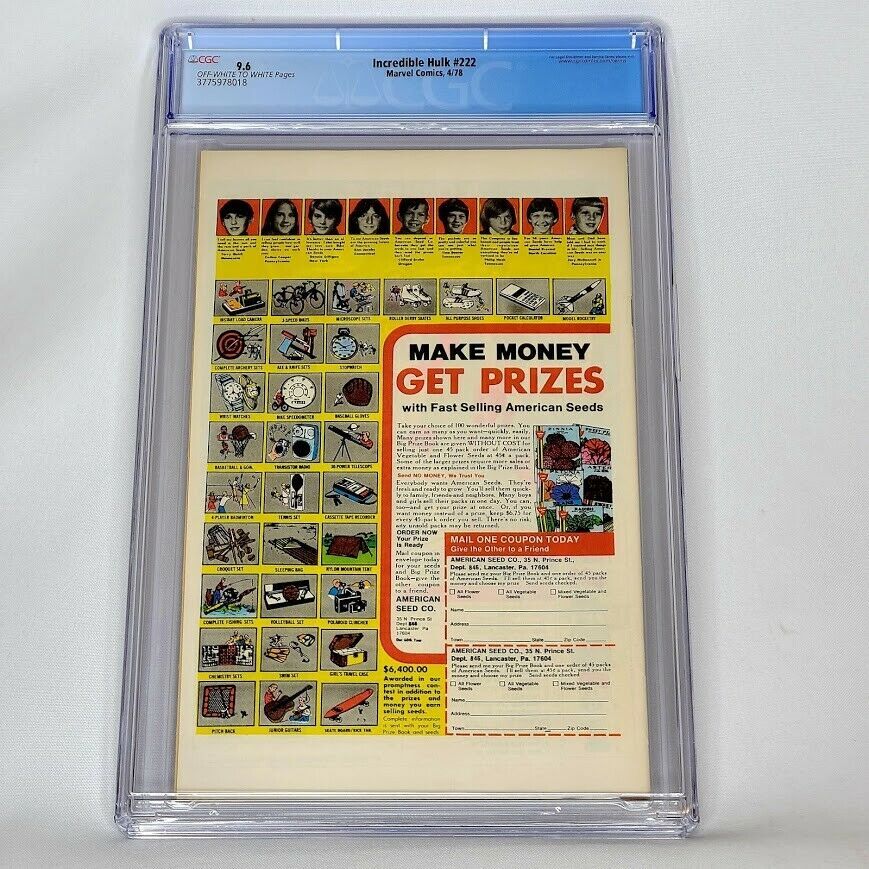 Incredible Hulk #222 Marvel 1978 CGC 9.6 NM+ Jim Starlin Cannibal ...