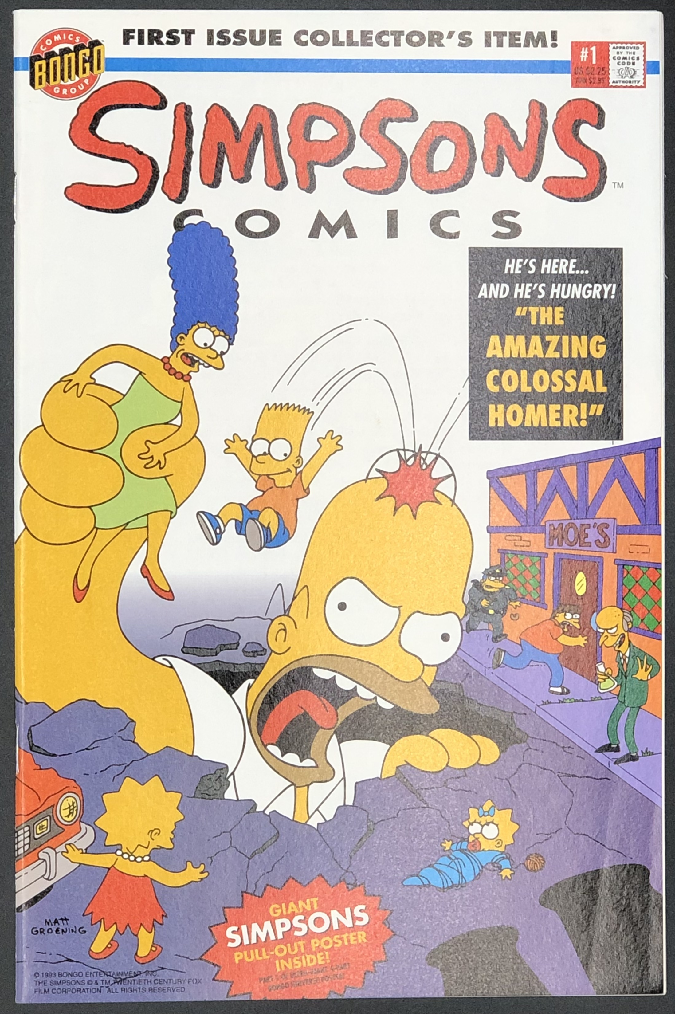 Simpsons Comics #1 (1993) with Poster | Comic Books - Modern Age, Bongo ...