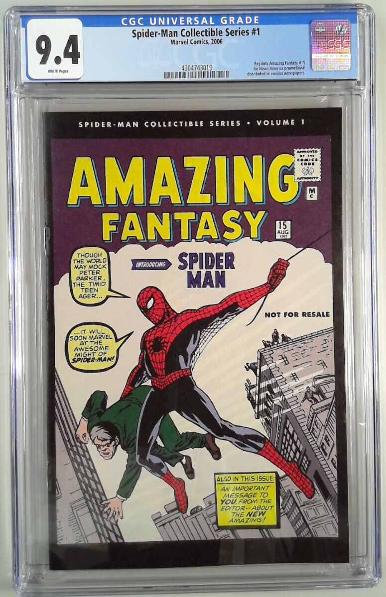 Spider-Man Collectible Series 1 CGC 9.4 Amazing Fantasy 15 Reprint 1st ...