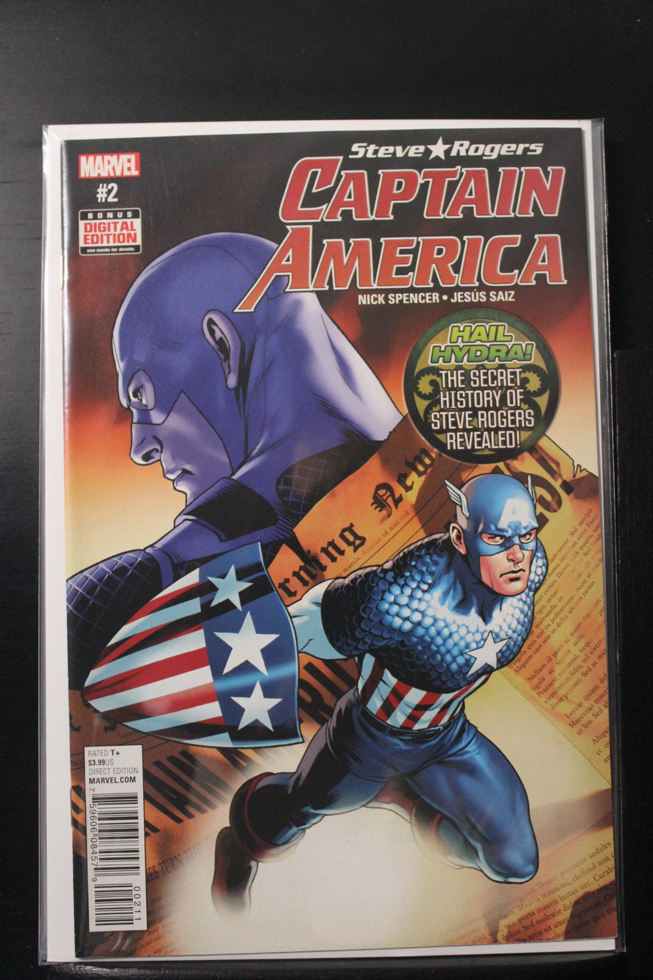 Captain America: Steve Rogers #2 Jesús Saiz Black and White Variant ...