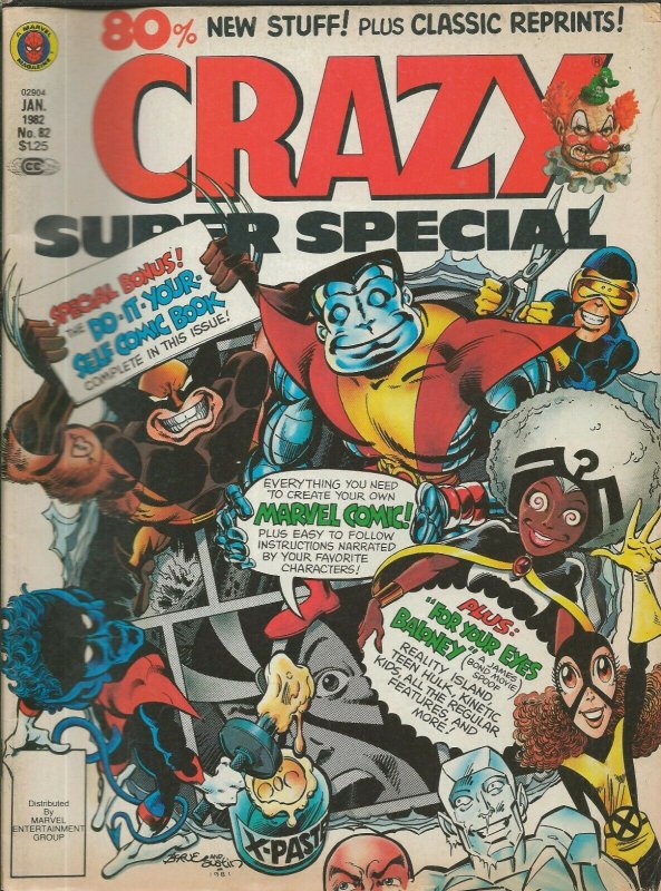 ORIGINAL Vintage Jan 1982 Crazy Super Special #82 Marvel Comics X Men ...