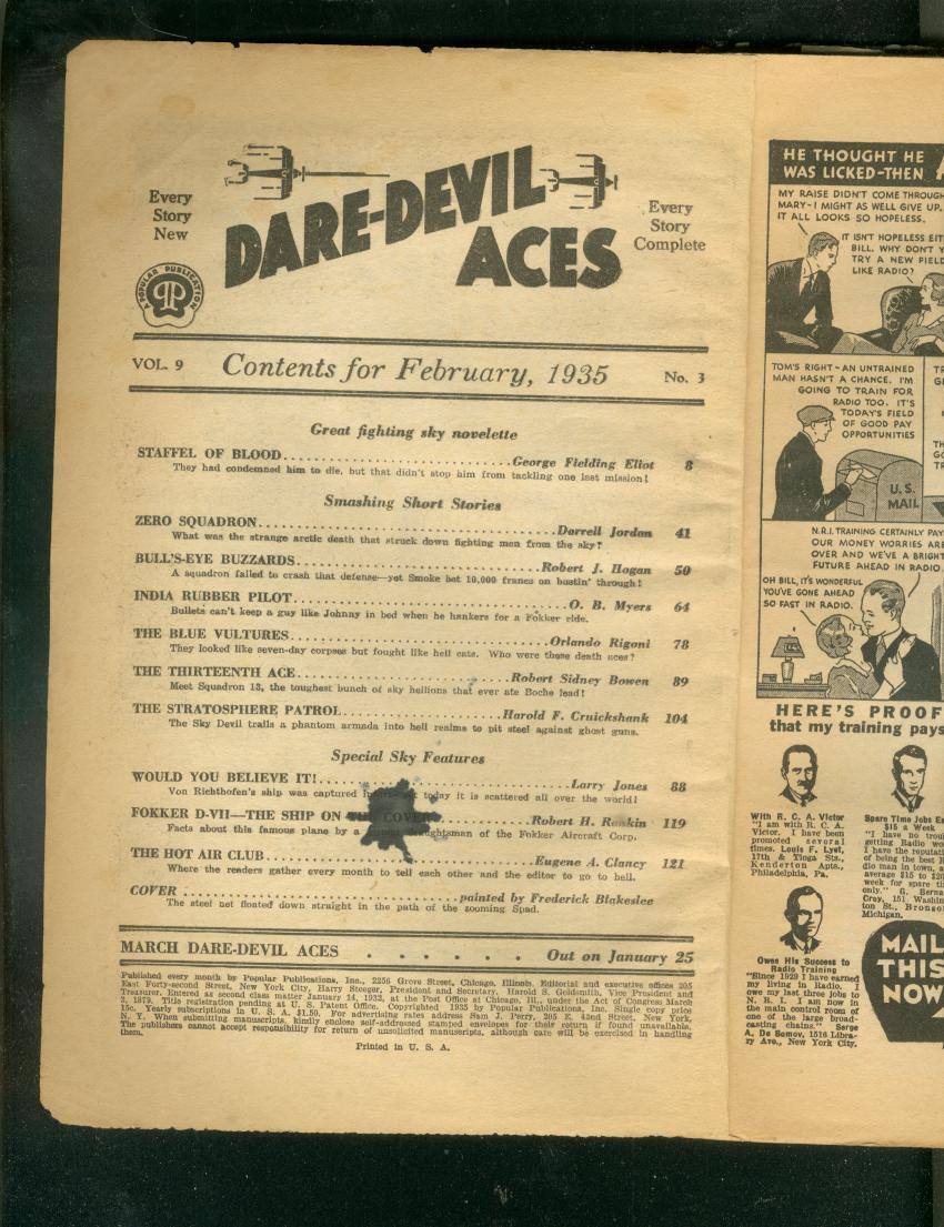 Dare-Devil Aces--February 1935--Pulp Magazine--Popular--P | Comic Books ...