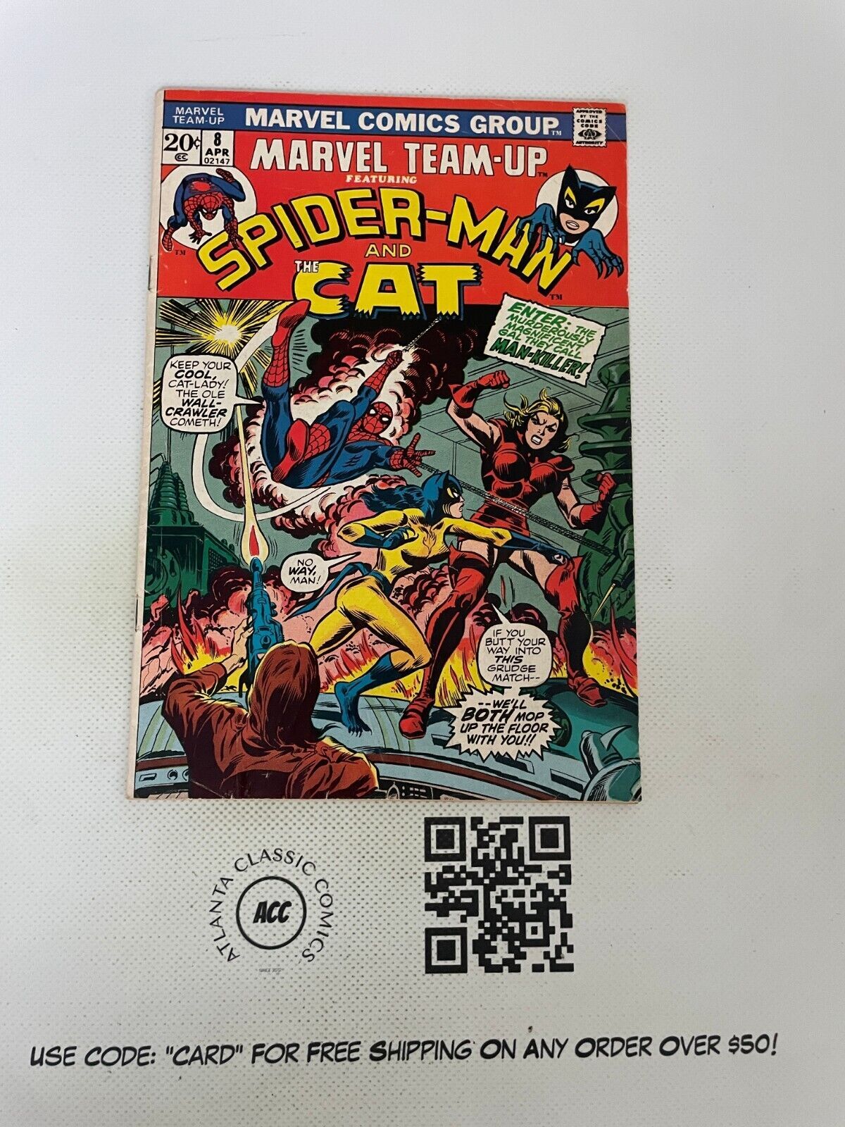 Marvel Team-Up # 8 FN/VF Comic Book Spider-Man Hellcat Patsy Walker Cat ...