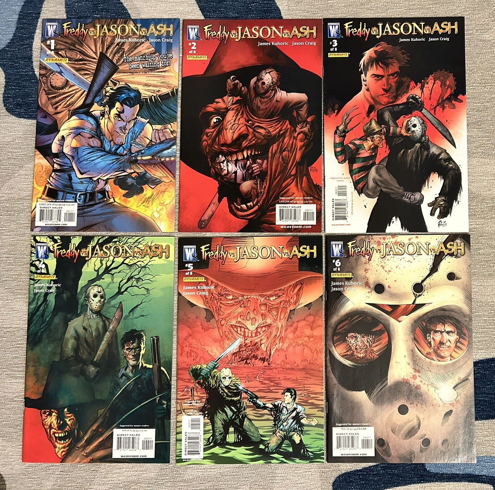 Freddy VS Jason VS Ash NM- The Nightmare Warriors Complete Set 1-6 ...