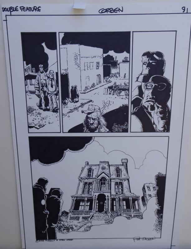 RICHARD CORBEN original art, HELLBOY DOUBLE FEATURE pg 9, Signed, 11x17 ...
