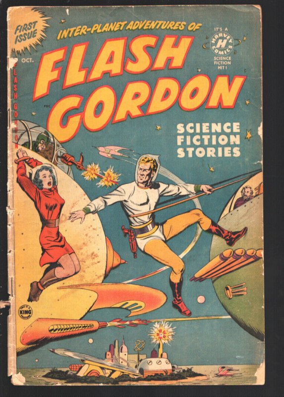 Flash Gordon #1 1950-Harvey-First issue-Alex Raymond art-Rocket ship-bondage ... | Comic Books ...
