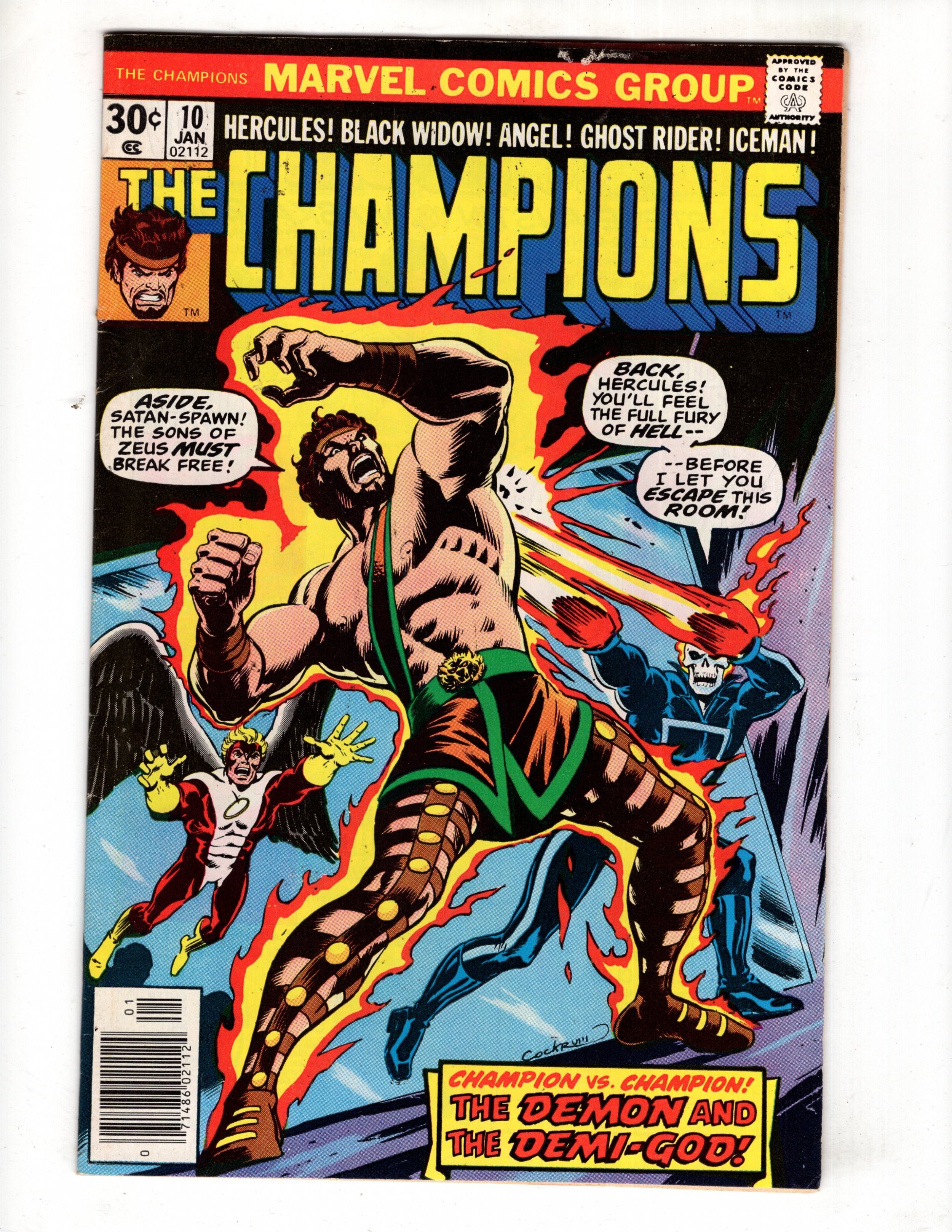 The Champions #10 (1977) GHOST RIDER! HERCULES! ANGEL! / ID#141 | Comic ...