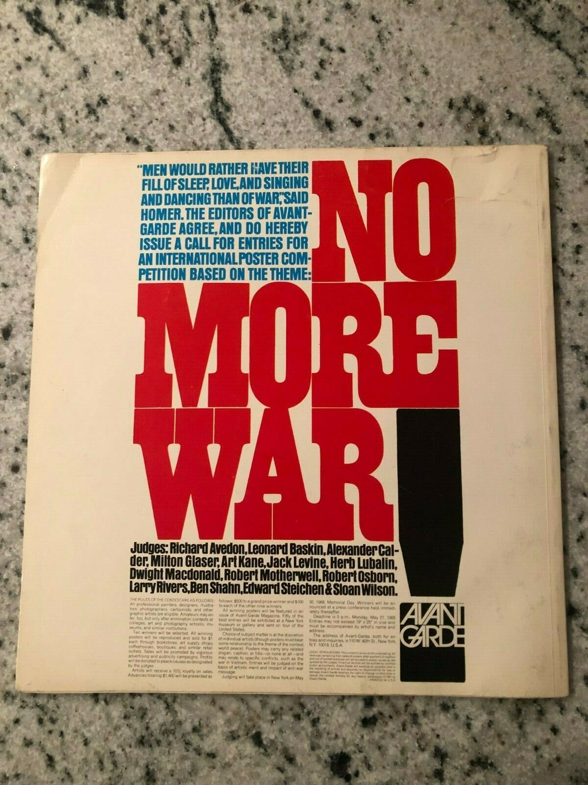 Avant Garde # 1 Artbook Magazine 1968 Nixon Wide Size Book Muhammed Ali ...