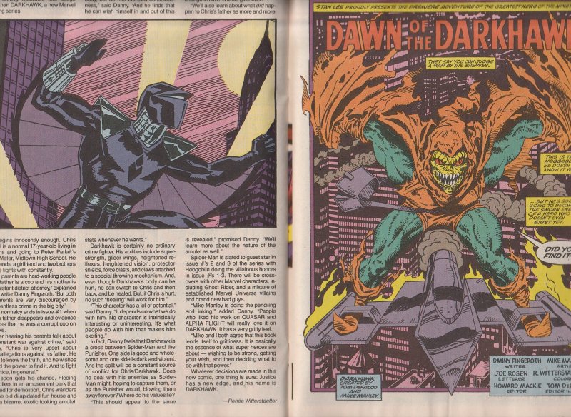 Marvel Age #97 (1991) 1st actual appearance of Darkhawk | Comic Books ...
