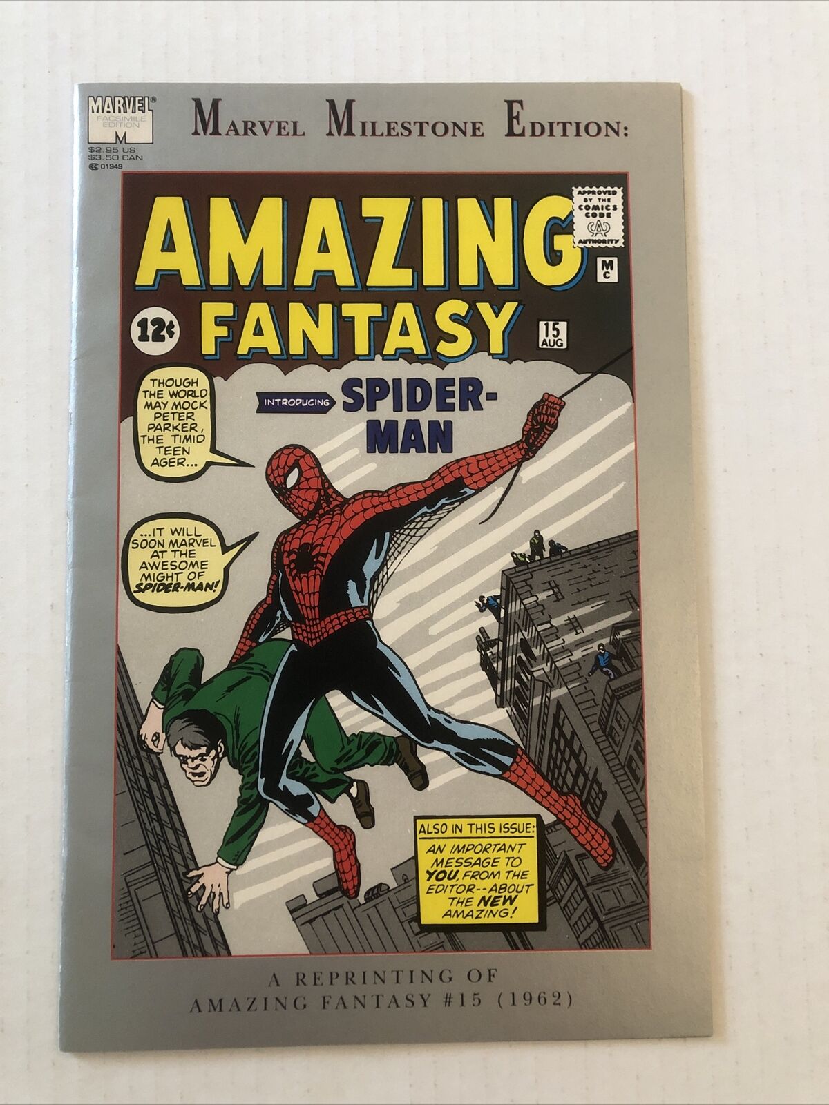 Marvel Milestone Edition : Amazing Fantasy #15 Reprint Of 1962 First ...