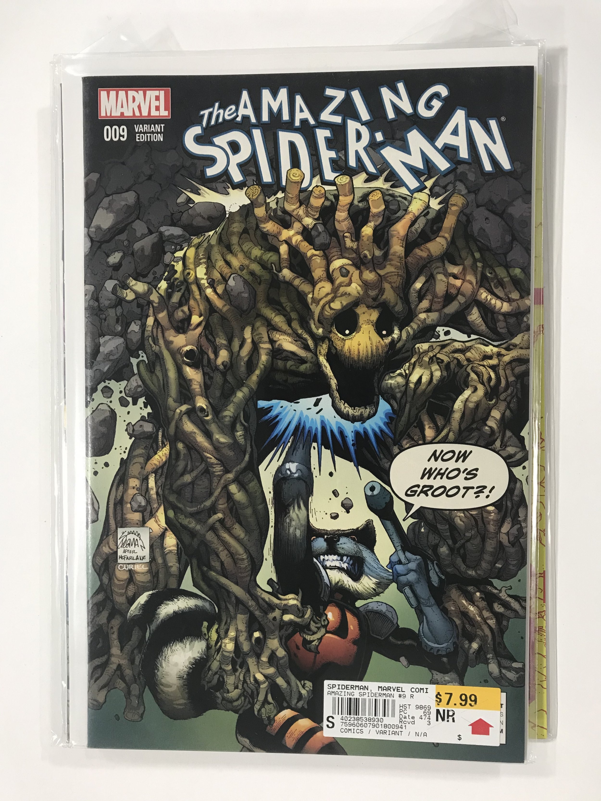 The Amazing Spider-Man #9 Rocket Raccoon Cover (2015) Spider-Man [Key ...