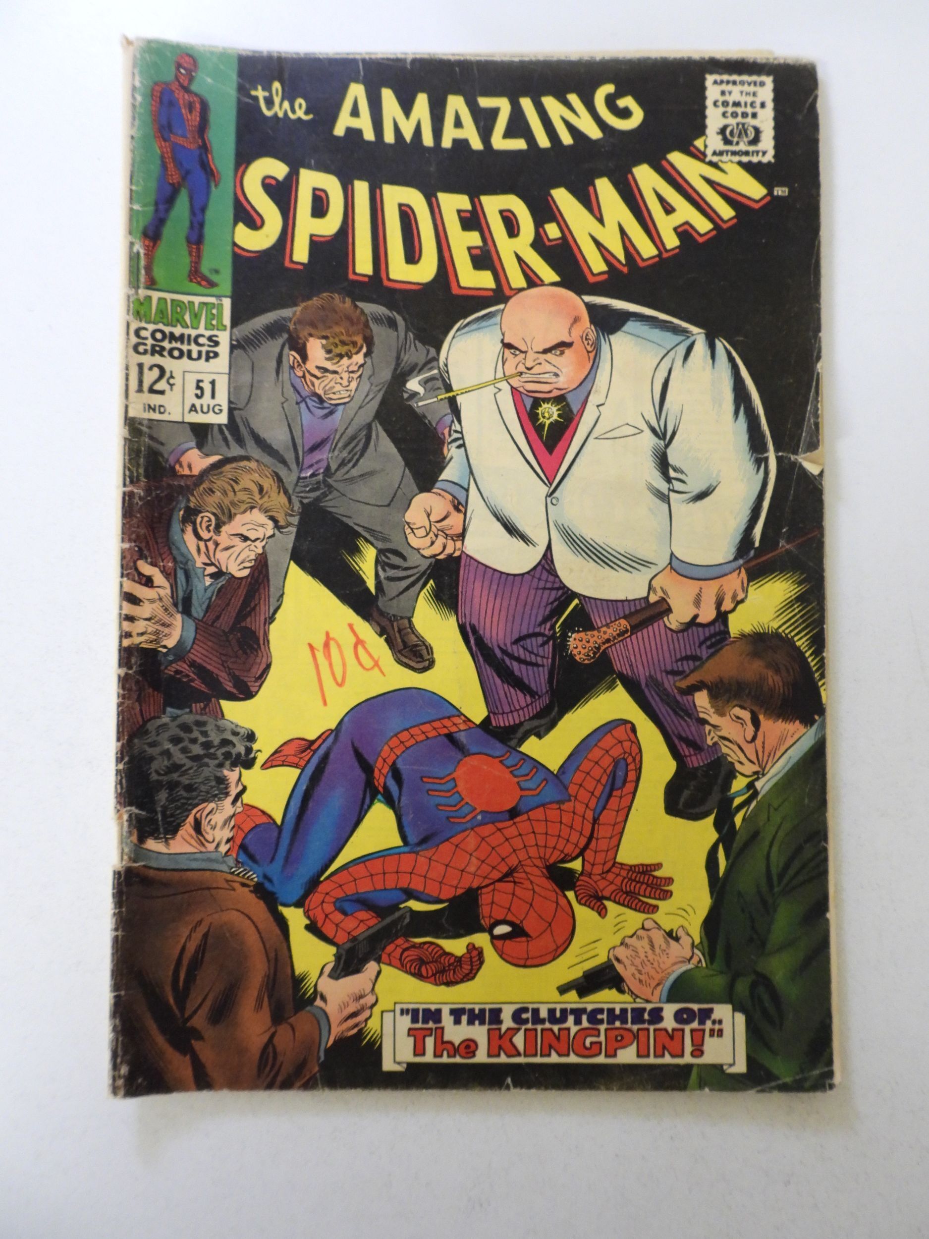 The Amazing Spider-Man #51 (1967) VG- condition "ink front cover ...