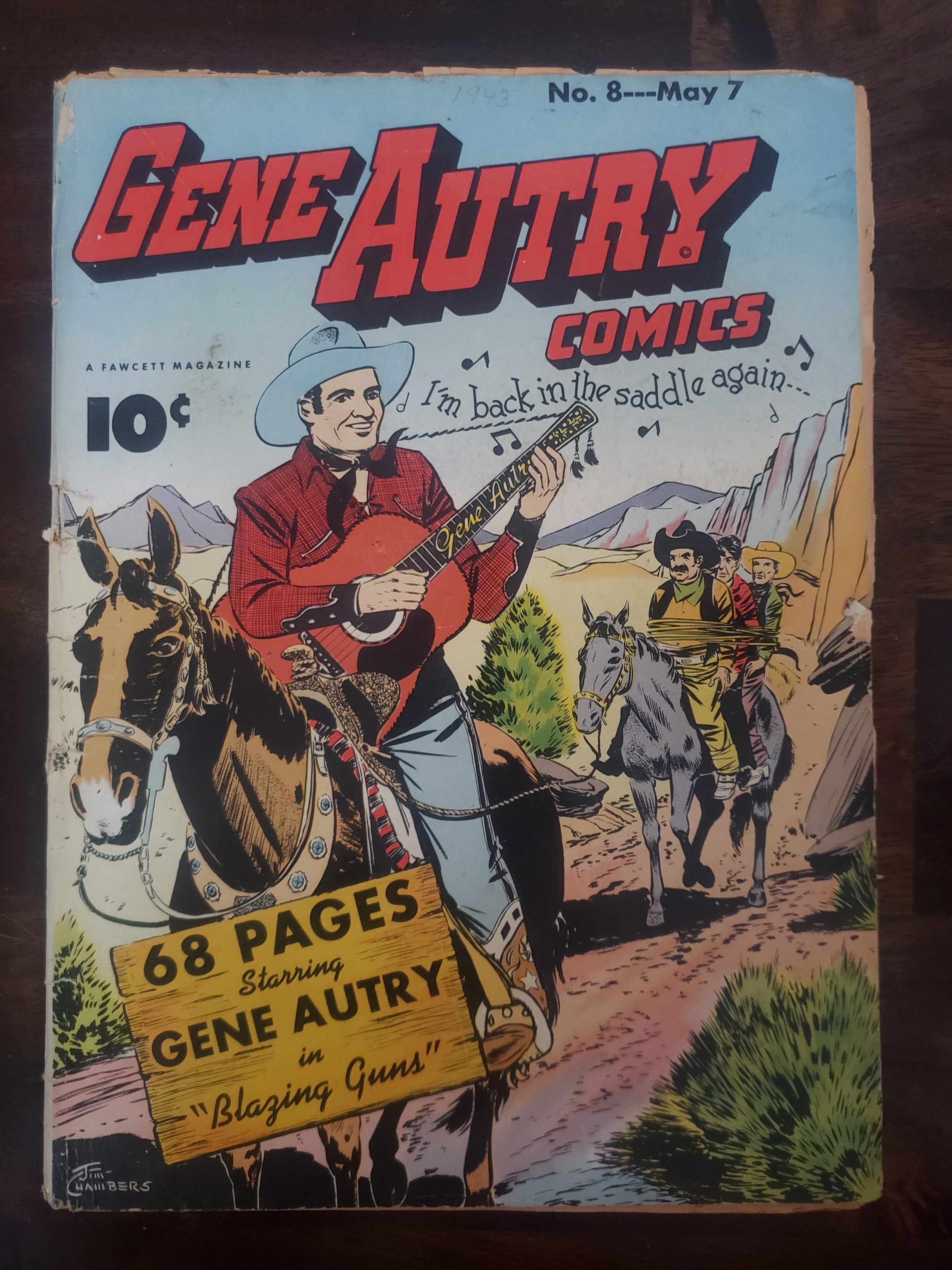 Gene Autry Comics 8 (1943) low grade copy centerfold detached w ...
