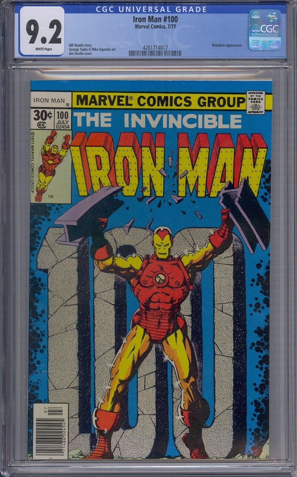 Iron MAN #100 CGC 9.2 Mandarin JIM Starlin White Pages | Comic Books ...