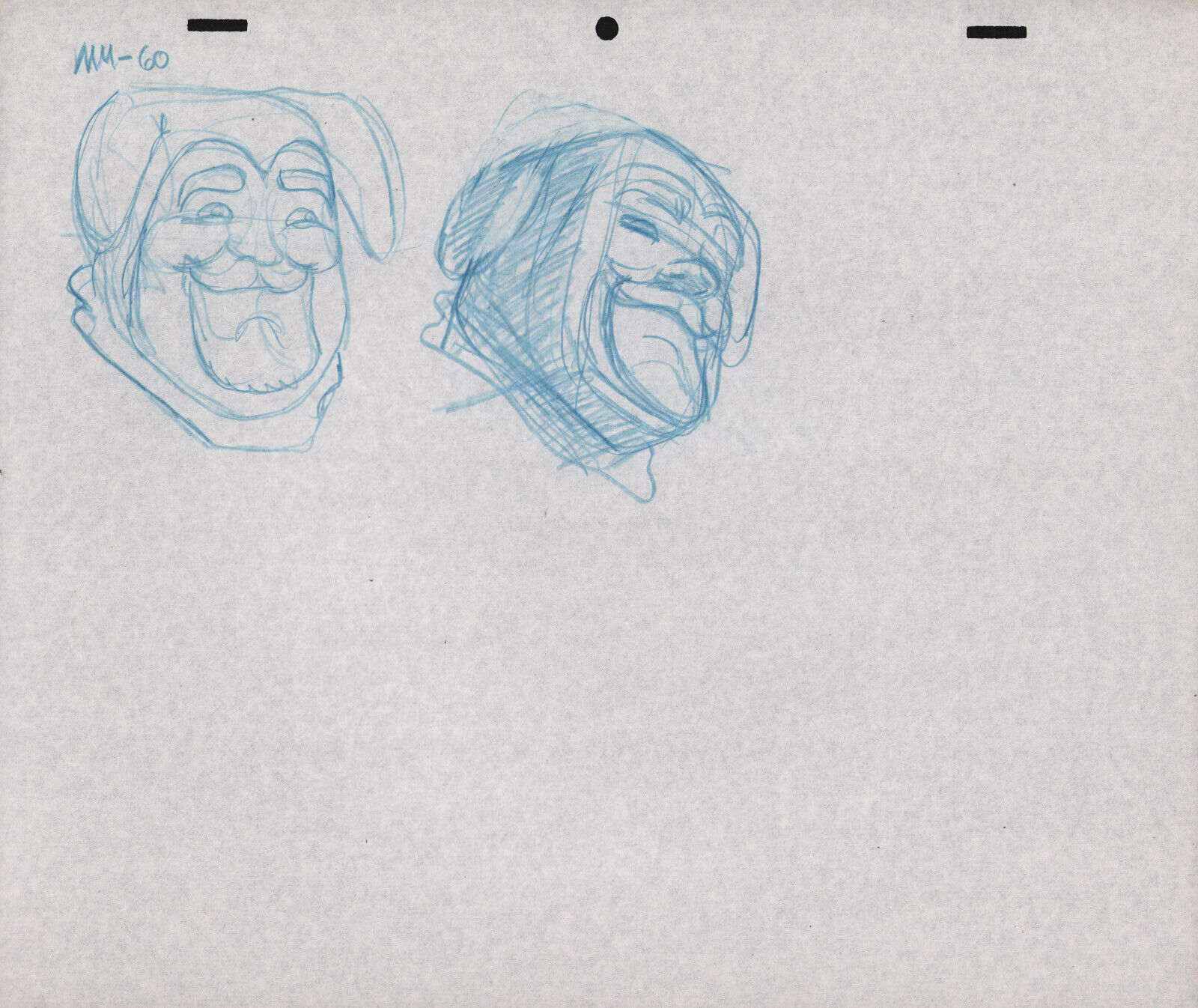 Smiling Merchant Head 2 Angles Pencil Animation Art - He-Man Related ...