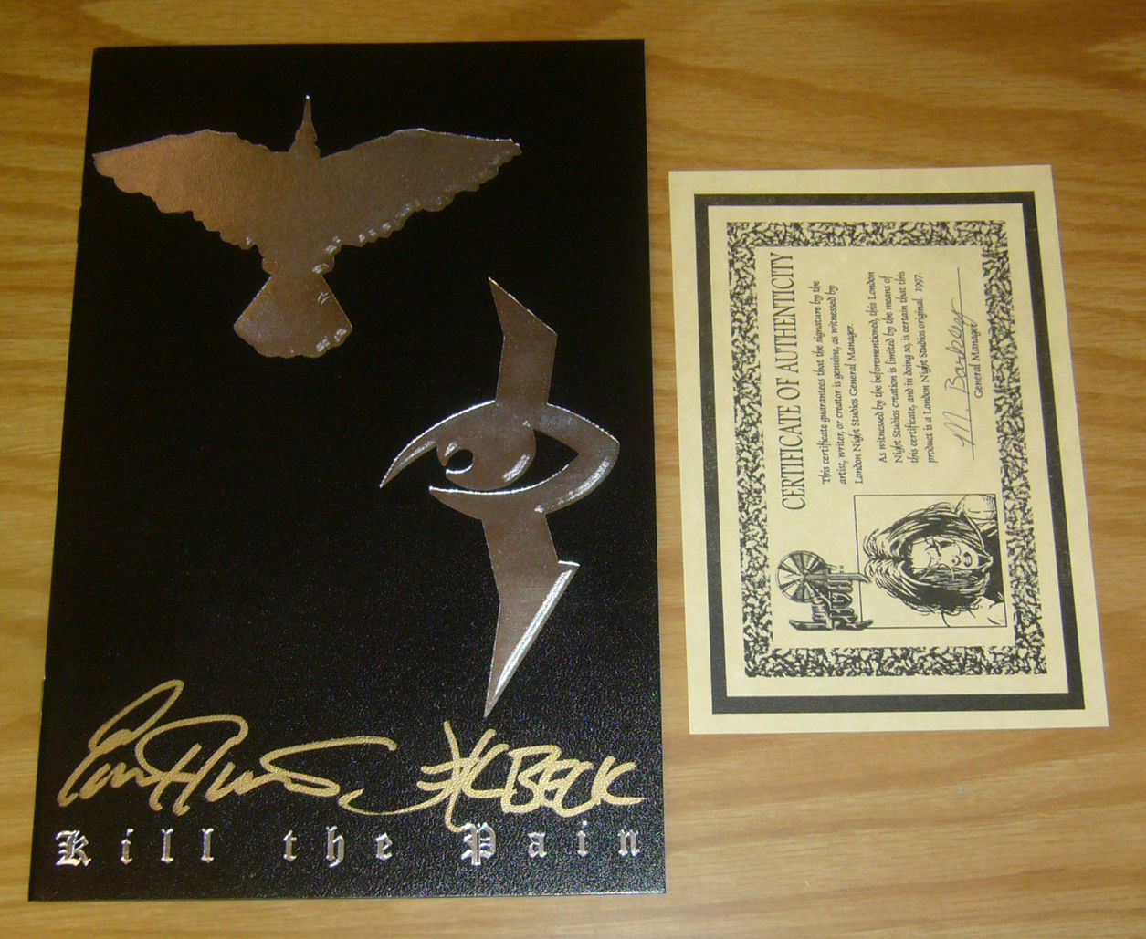 Crow/Razor: Kill the Pain #1 VF/NM leather variant signed by hartsoe w ...