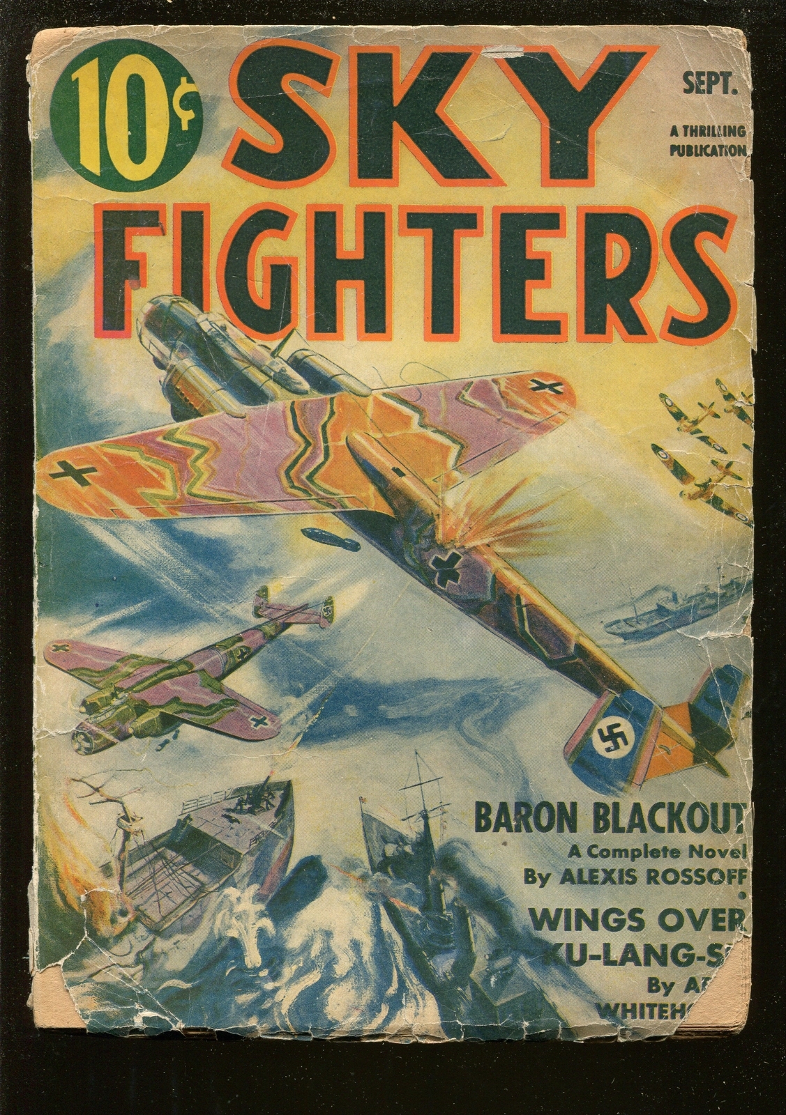 Pulp: SKY Fighters 9/1941-Air WAR Pulp-Thrills-Wwii-German Bomber-Good ...