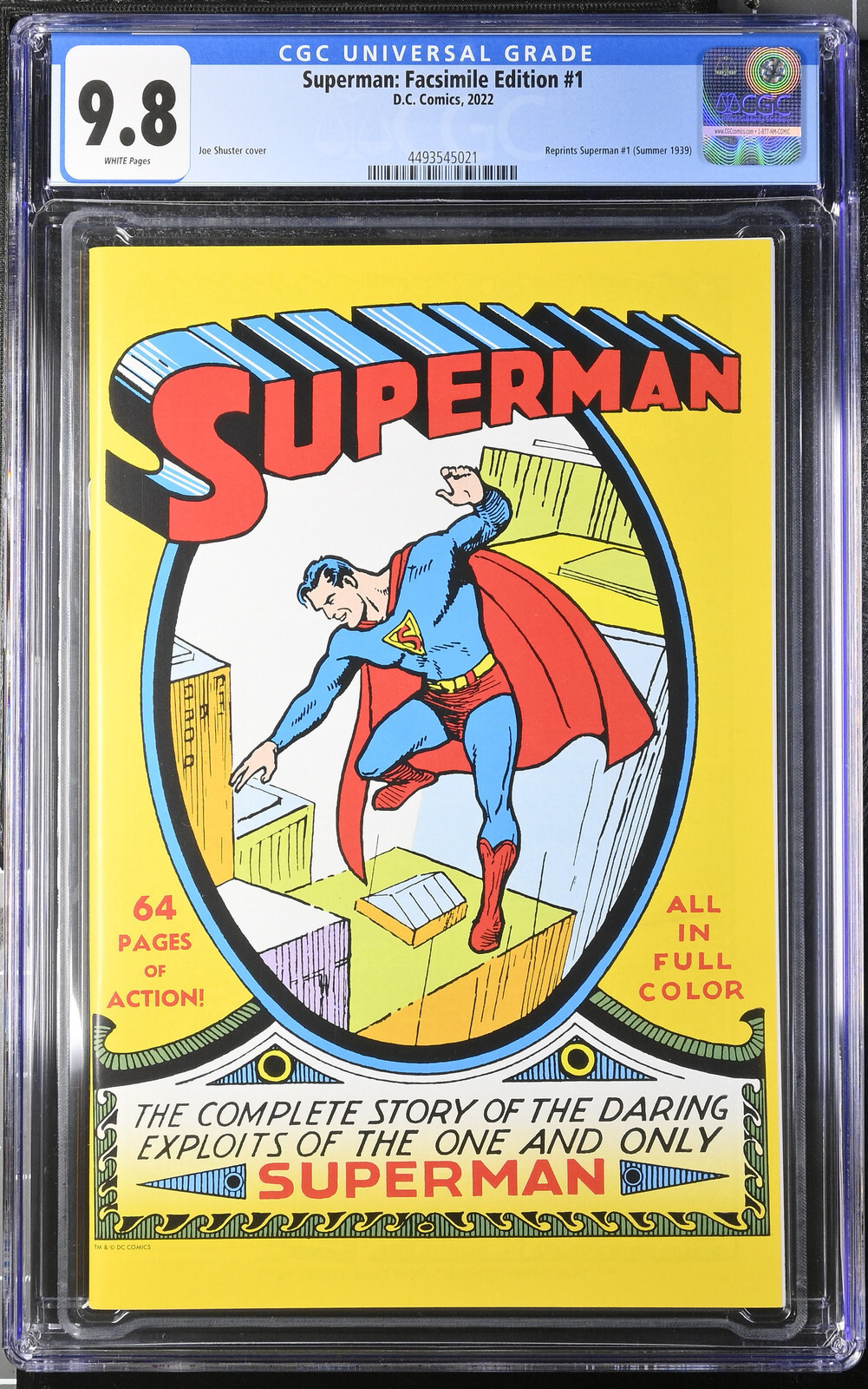 Superman: Facsimile Edition 1 CGC 9.8 Reprints Superman 1 (Summer 1939 ...