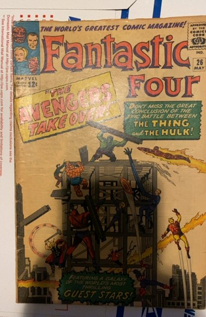 Fantastic Four #26 (1964)The avengers take on the Hulk-Faded/tanning ...