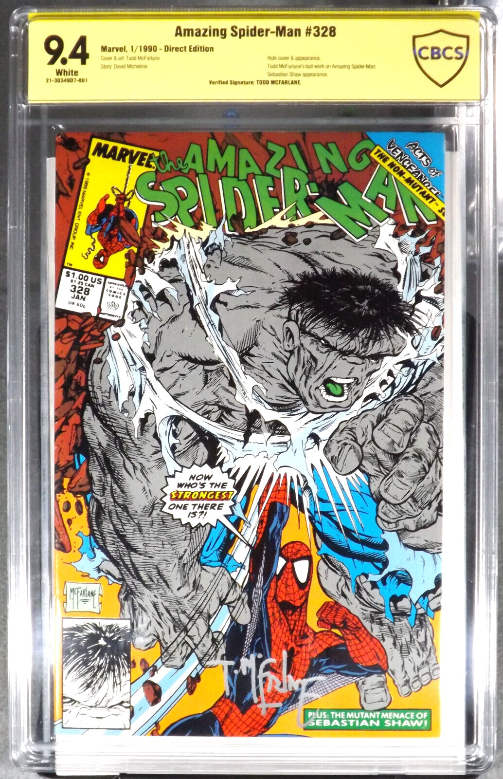 AMAZING SPIDER-MAN #328 CBCS 9.4 Verified Signature Todd McFarlane vs ...