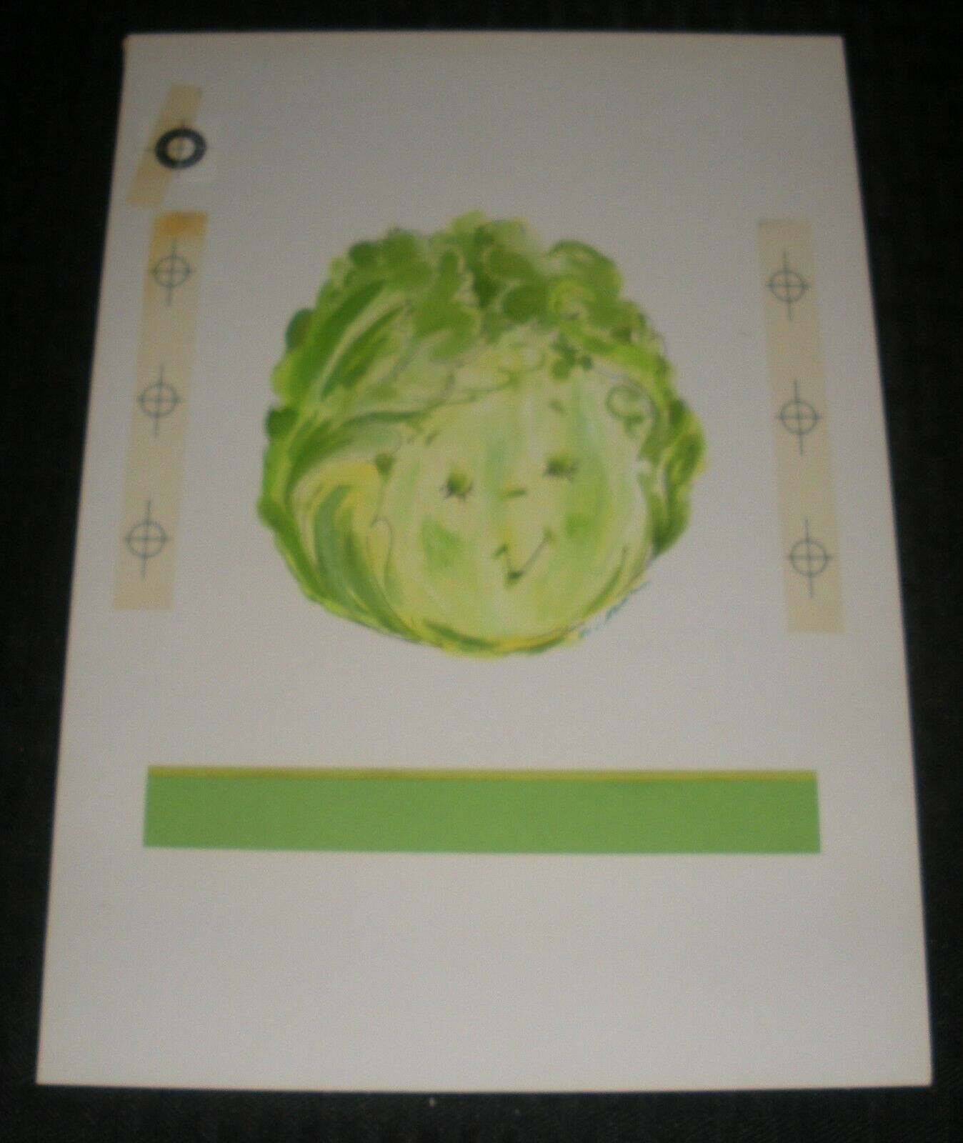 HAPPY BIRTHDAY Cartoon Head of Lettuce Face It 7x10" Greeting Card Art ...