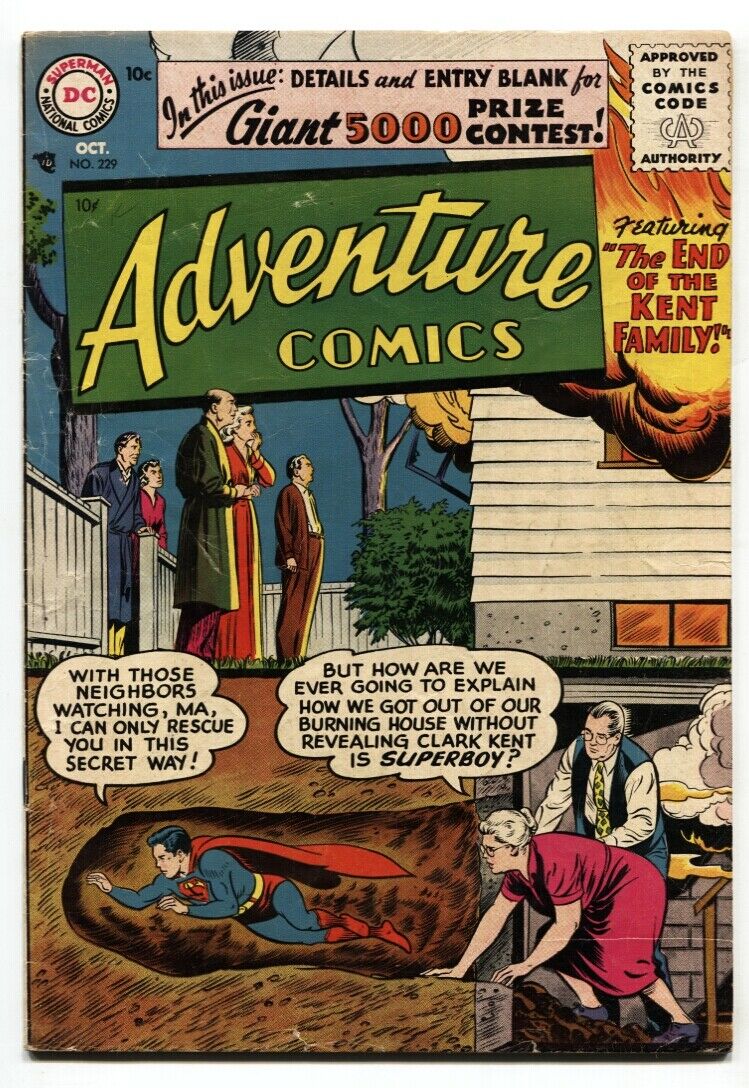 Adventure Comics #229 1st Topo-1956- SUPERBOY- Aquaman- Green Arrow VG ...