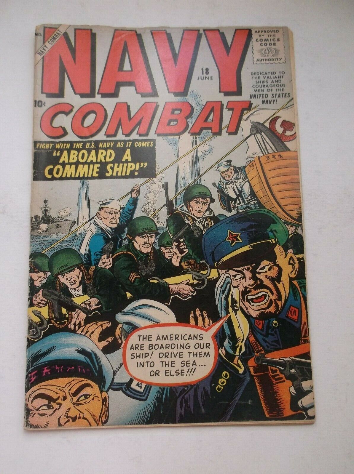 Atlas: Navy Combat #18, Wwii/Korea, JOE Maneely, Rare (Pre-Marvel ...
