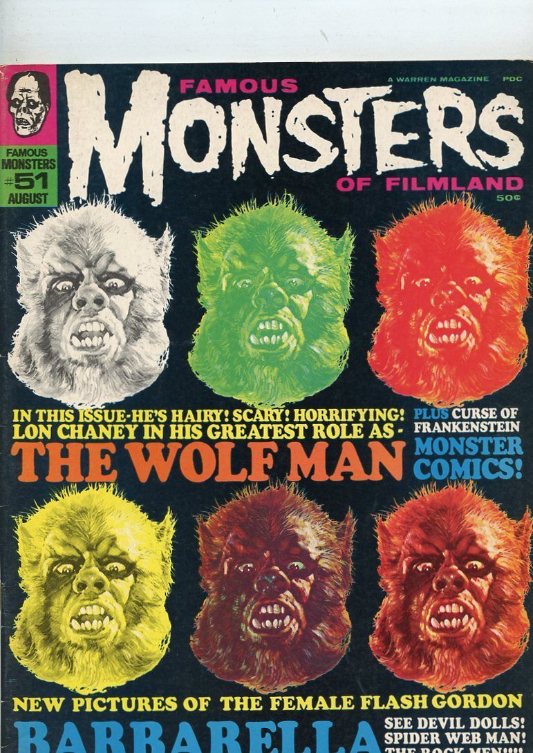 Famous Monsters of Filmland #51 Wolfman Cover(1968)Magazine VG/F 5.0 ...