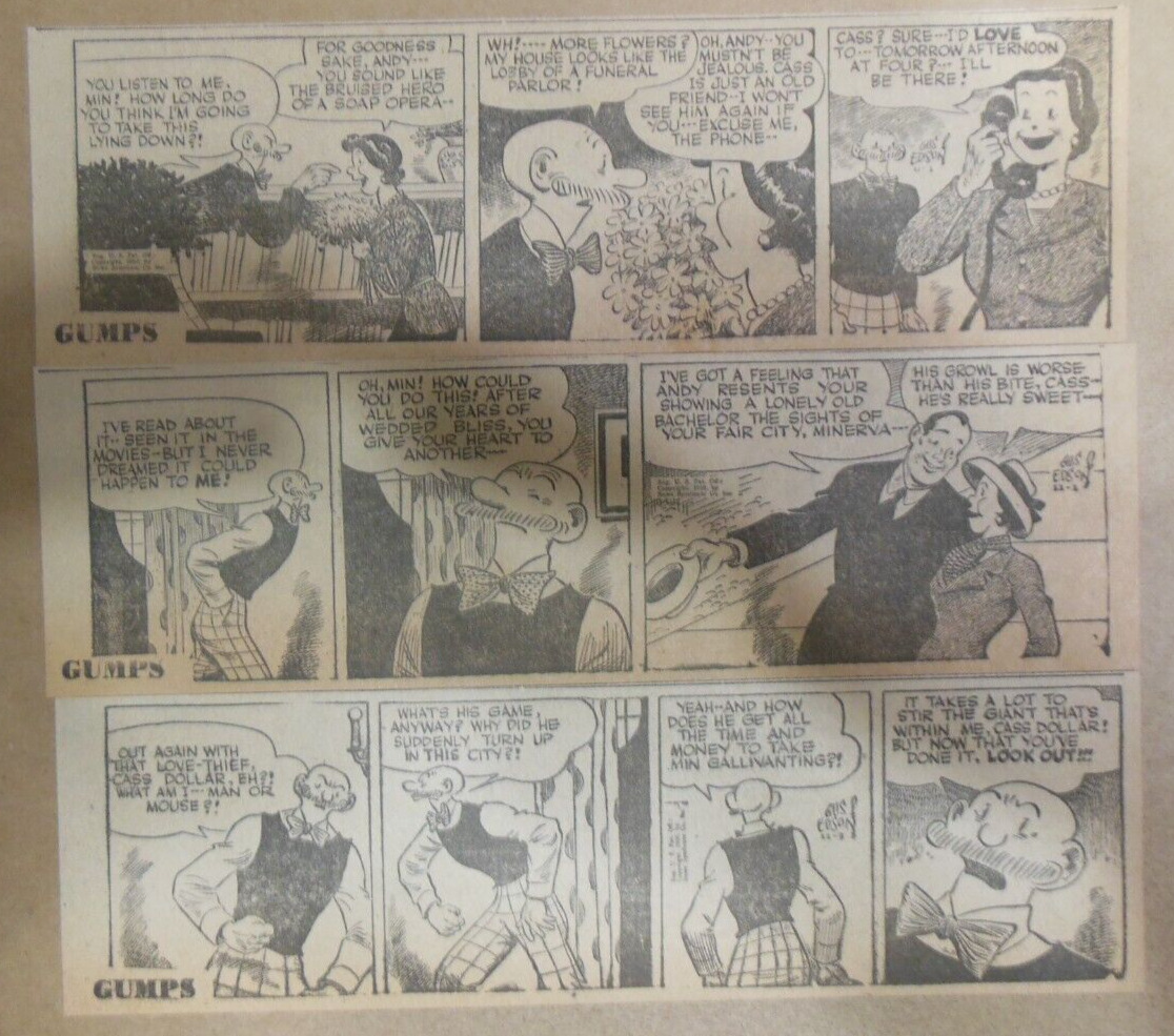 (26) "The Gumps" Dailies by Gus Edson from 11/1950 Size: 2.5 x 8 inches ...