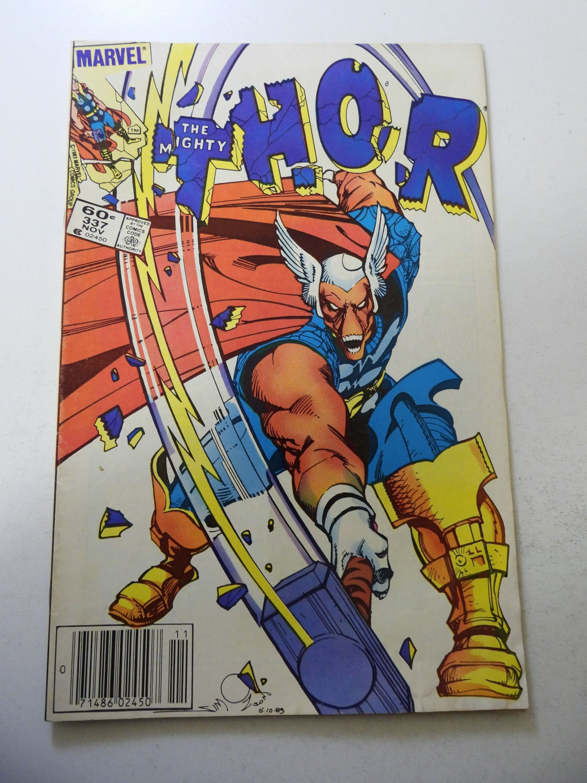 Thor #337 (1983) 1st App of Beta Ray Bill! VG+ Condition moisture stain ...