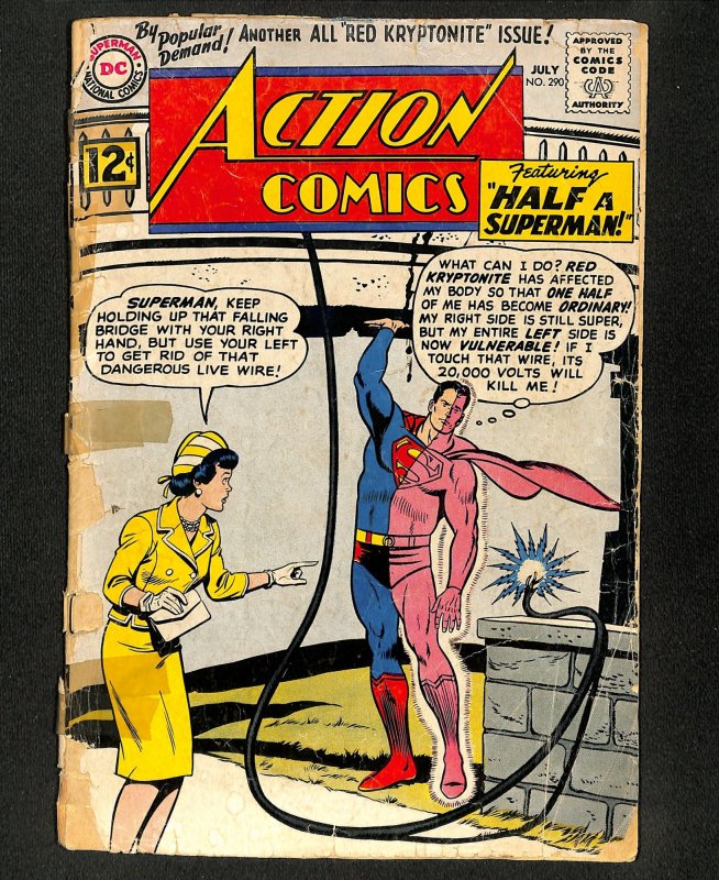 Action Comics #290 Half a Superman! Curt Swan Cover Art! | Full Runs ...