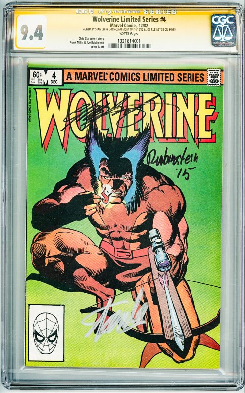 Wolverine #4 CGC Signature 9.4! Signed by Stan Lee, Claremont ...