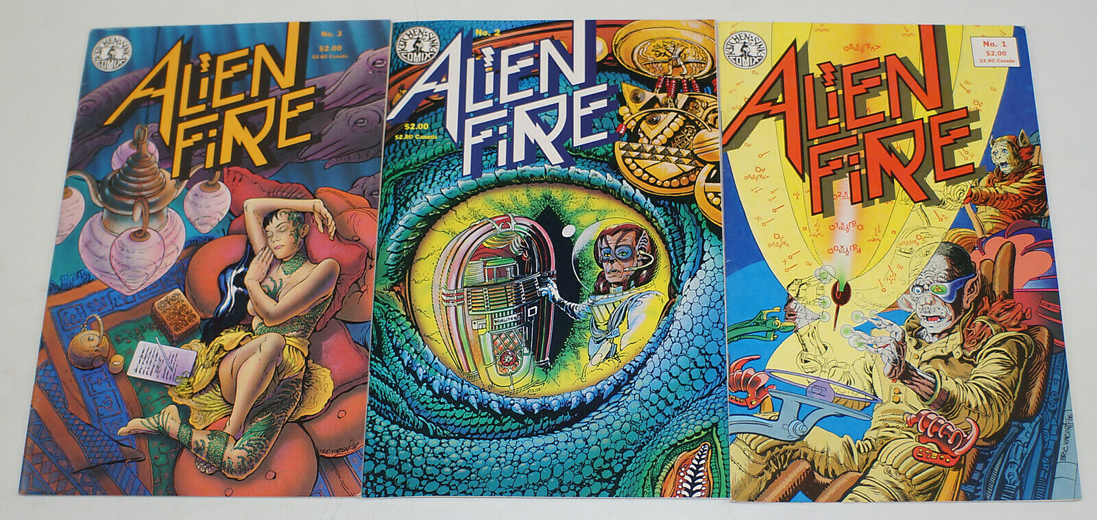 Alien Fire #1-3 complete series - kitchen sink comix - sci fi comics ...