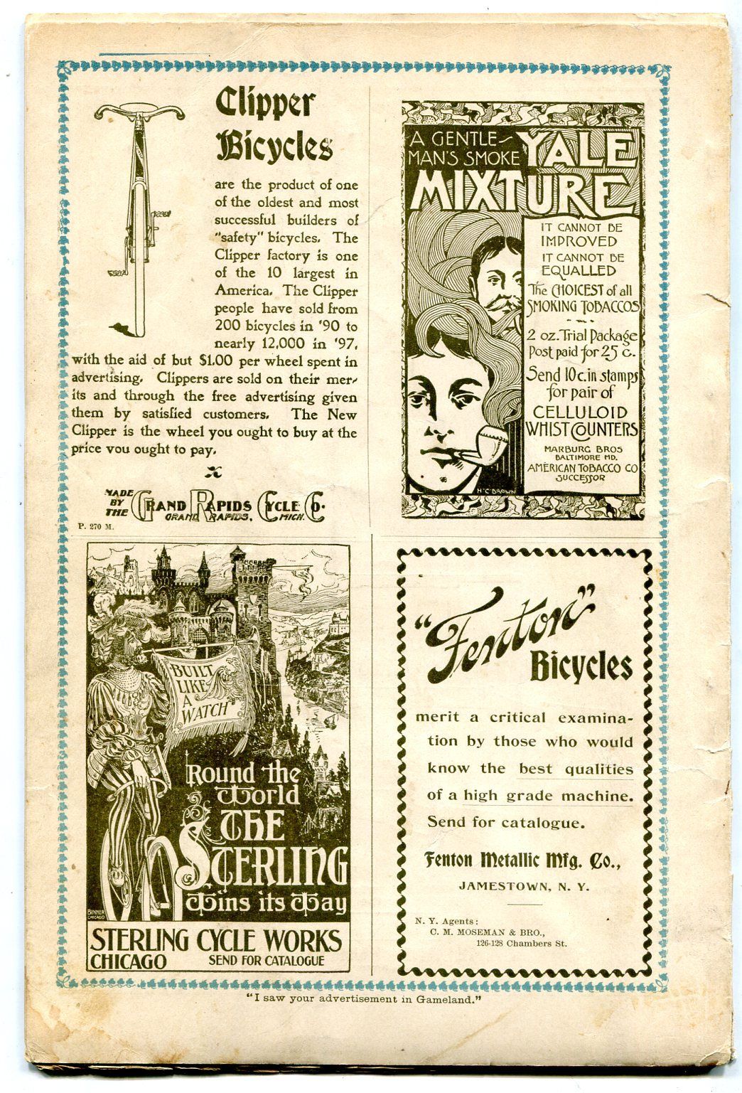 Gameland Pulp July 1897- Mermaid cover- rare hunting & fishing G/VG ...