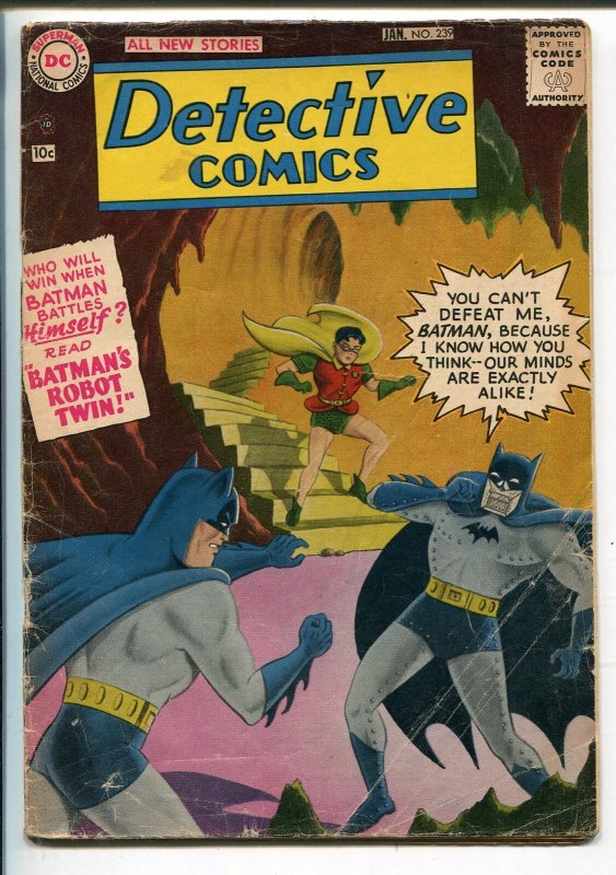 Detective #239 1957-Dc Comics-Batman-Robin-Grey Tone-Robot-Good/Vg ...