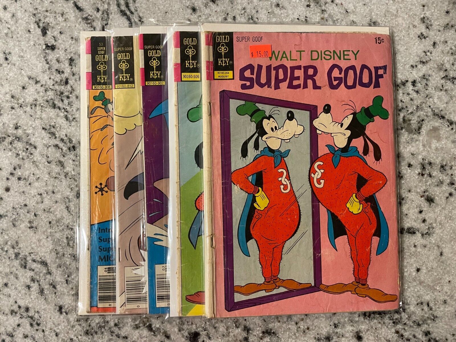 Lot Of 5 Super Goof Walt Disney Comic Books # 22 34 50 51 53 Mickey ...