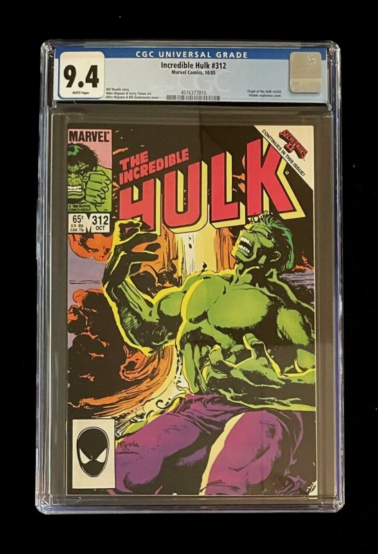 Incredible Hulk #312 CGC 9.4 (1985) Origin of Hulk Retold - Bill Mantlo ...