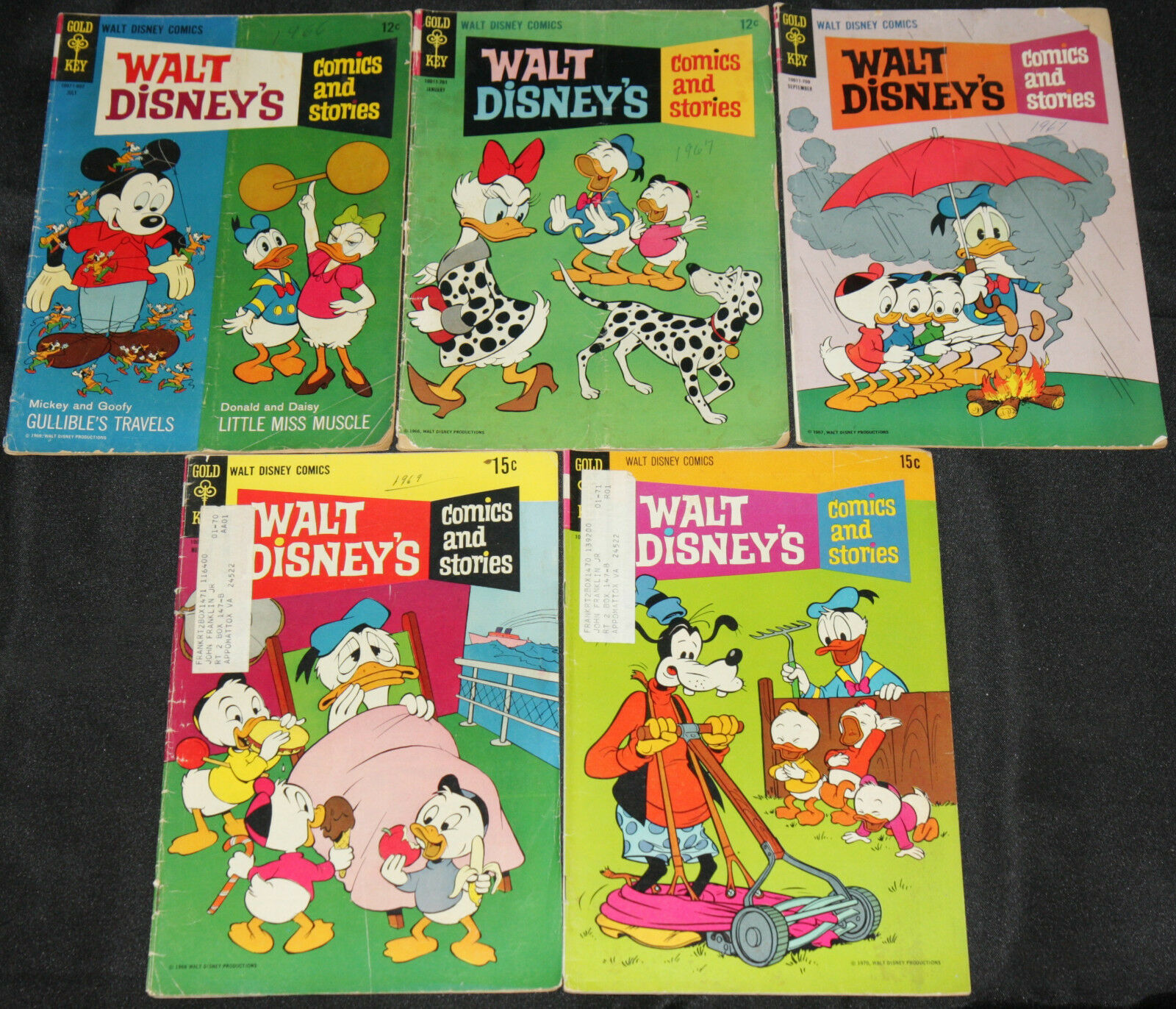 Dell/Gold Key WALT DISNEY READERS 45 Low Grade Comic Lot Donald Duck ...