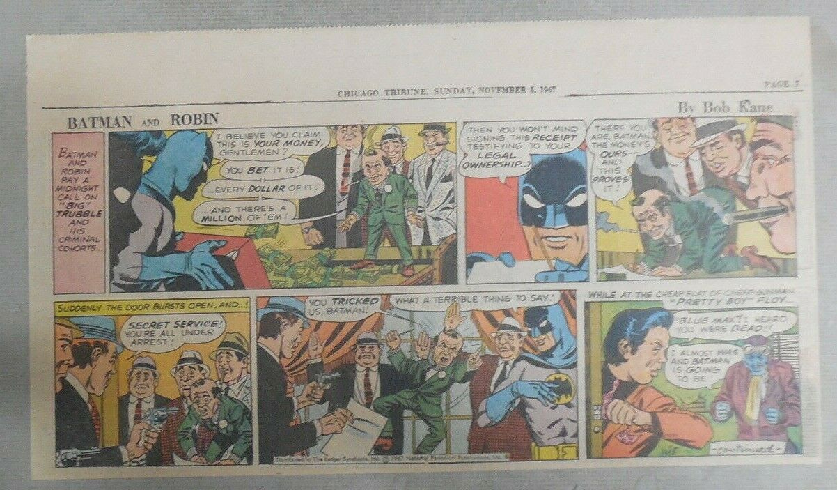 Batman Sunday by Bob Kane from 11/5/1967 Size: 7.5 x 15 inches | Comic ...